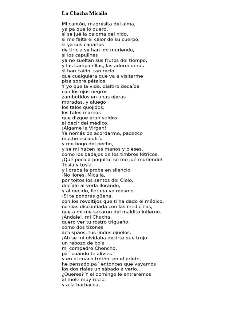 La Chacha Micaila | PDF