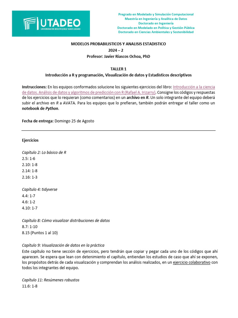 Taller1 Modelos 2024-2 | PDF