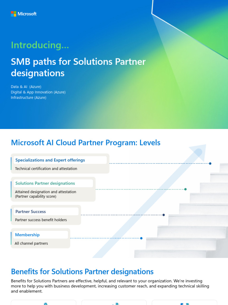 Solutions Partner For Azure SMB Path Partner Launch Deck | PDF | Microsoft Azure | Cloud Computing