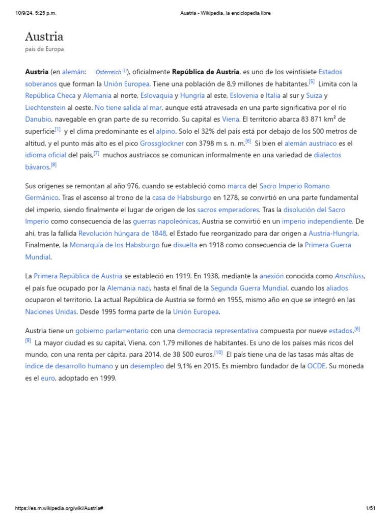 Austria - Wikipedia, la enciclopedia libre | PDF