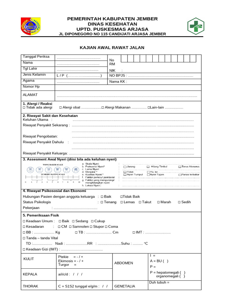 Form Rawat Jalan Umum, Gigi Dan KIA | PDF