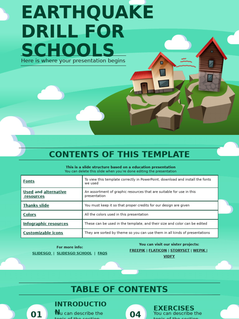Earthquake Drill for Schools by Slidesgo | PDF