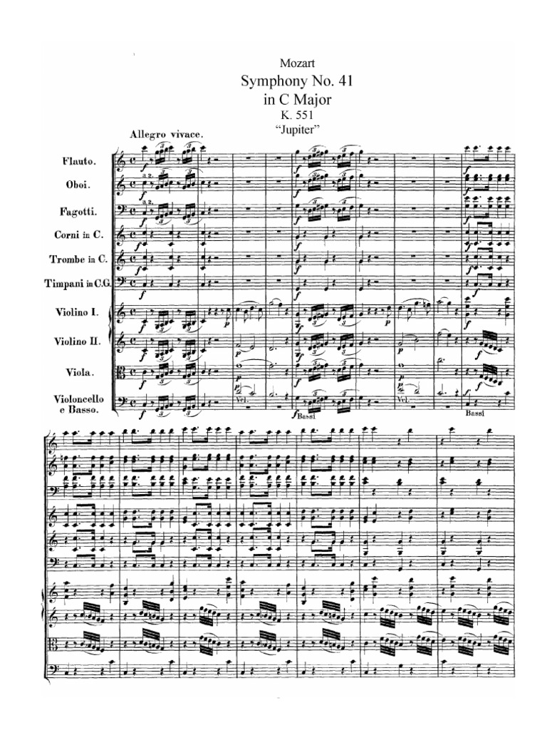 Mozart Sinfonia 41 Jupiter | PDF