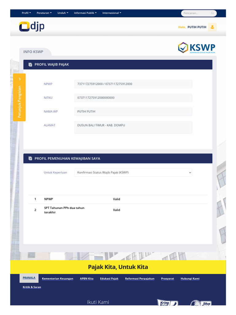 KSWP - Direktorat Jenderal Pajak | PDF | Pengelolaan Keuangan & Uang