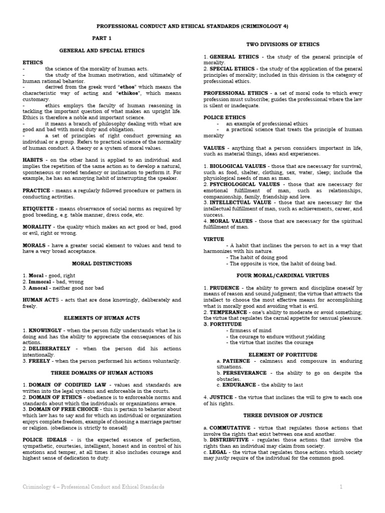 Professional Conduct and Ethical Standards | PDF
