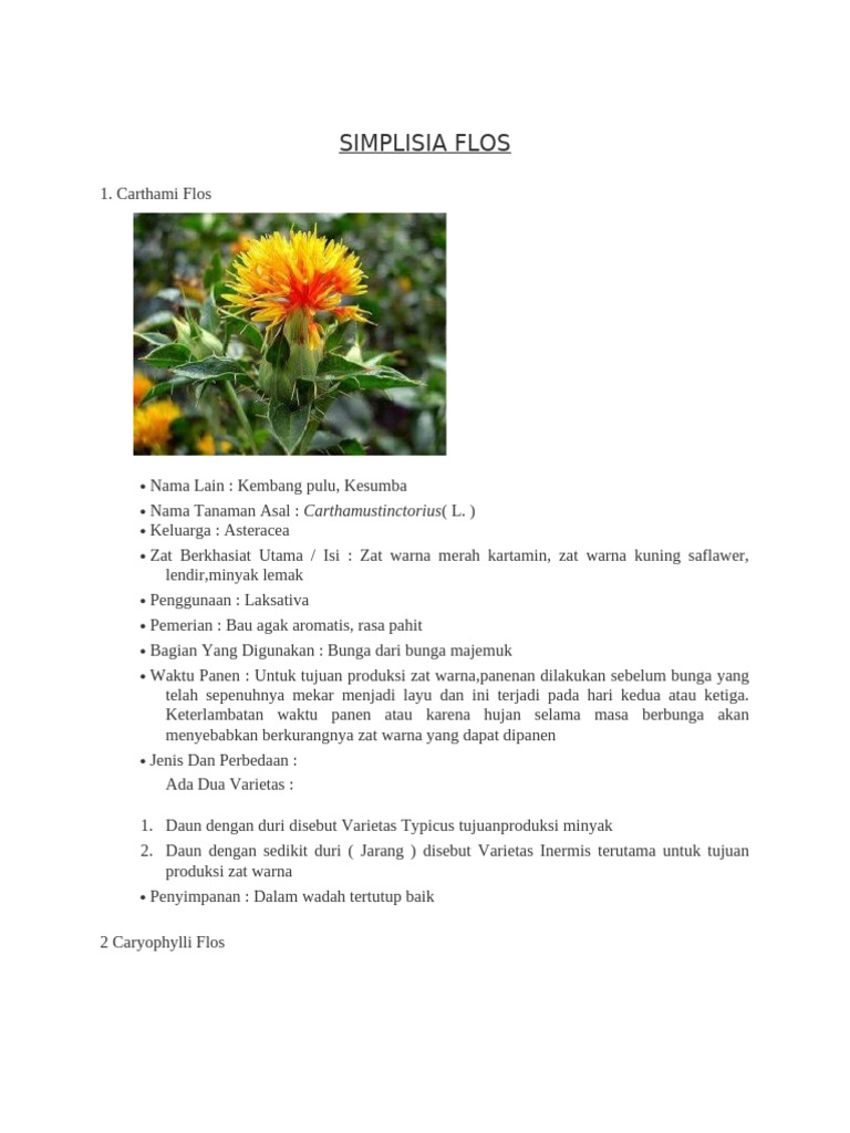 Nama Nama Simplisia | PDF