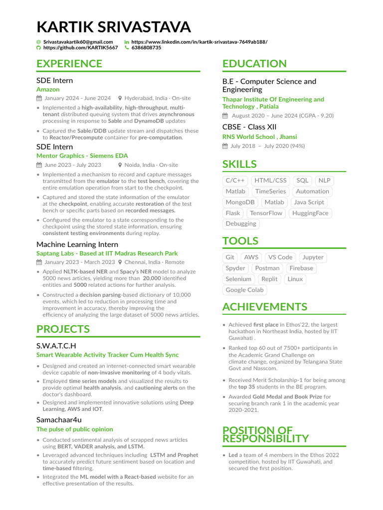 Kartik Resume | PDF
