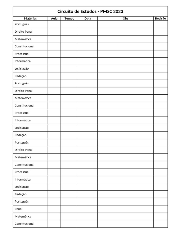 Circuito de Estudos PMMG 2023 | PDF