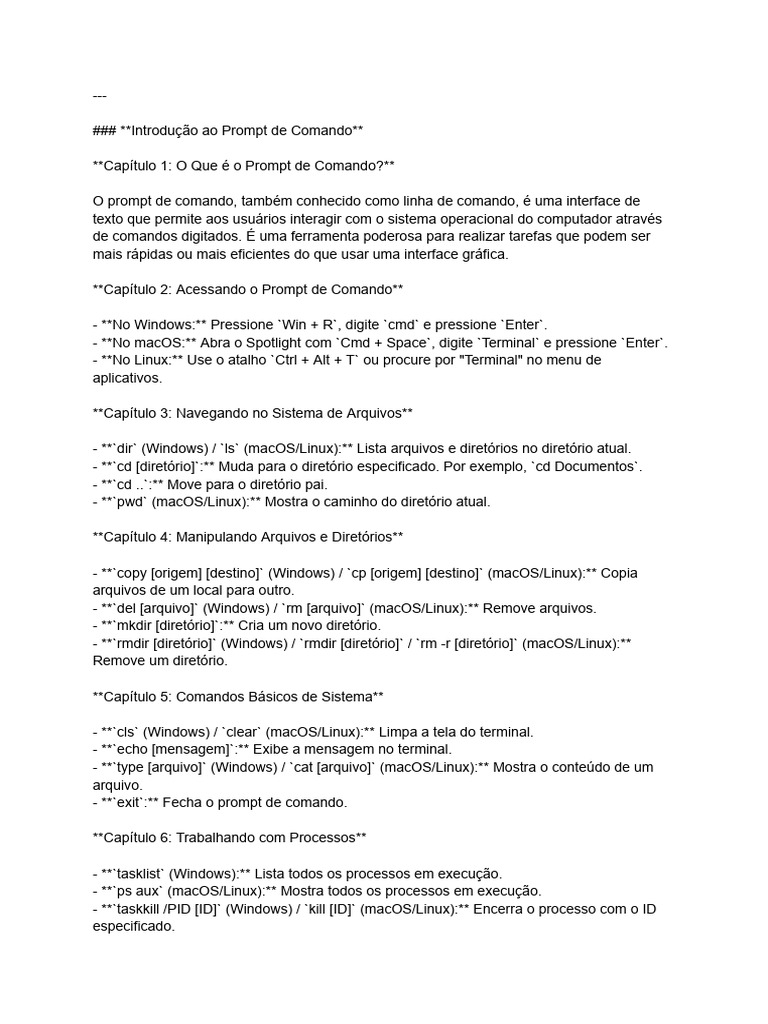 basico do prompt de comando | PDF