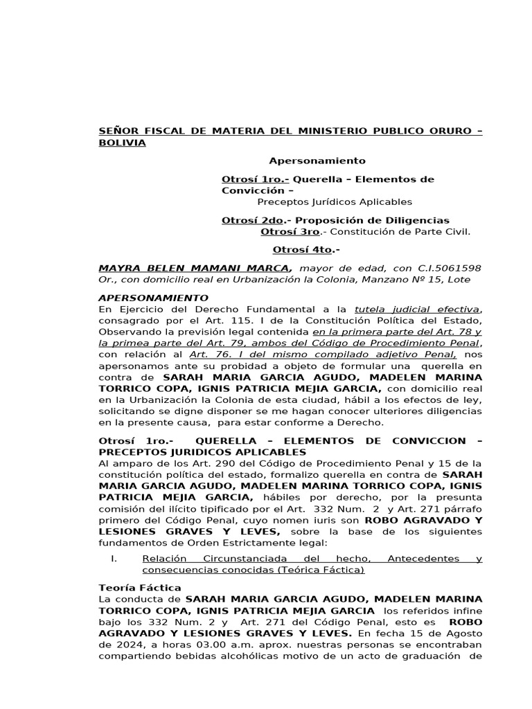 Querella Penal | PDF