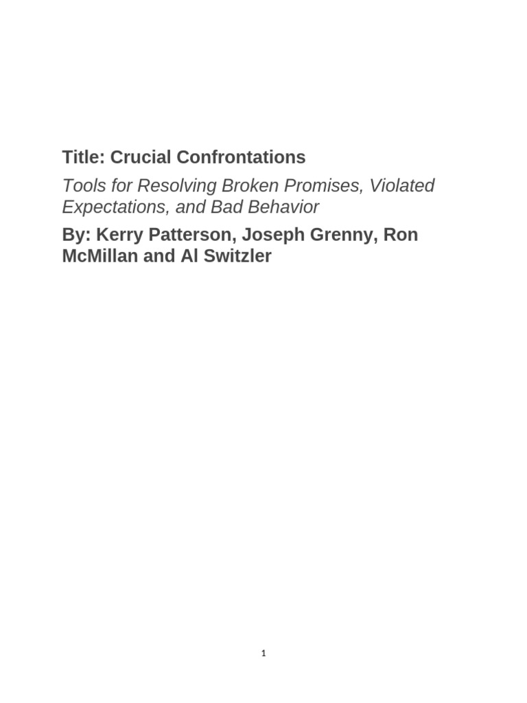Crucial Confrontations | PDF