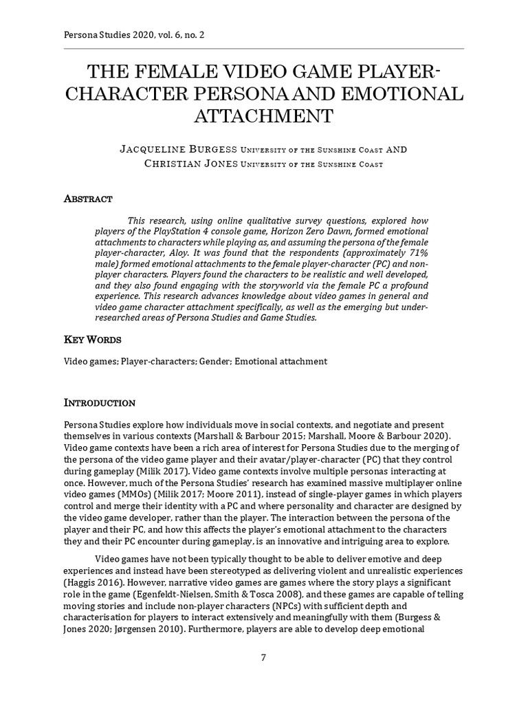 The Female Video Game Playercharacter | PDF