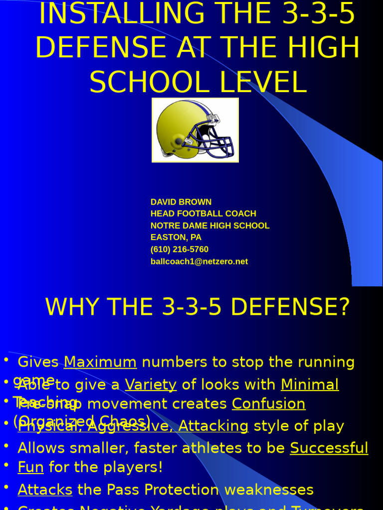 17 Installing The 3-3-5 Defense at The High School | PDF