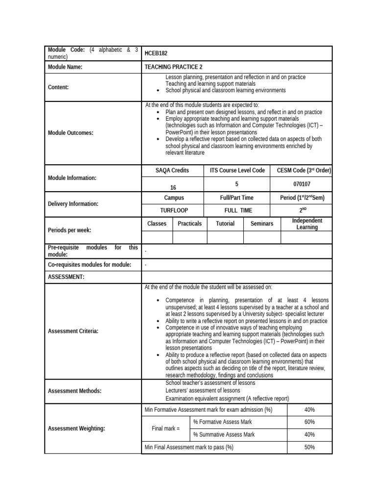 Hceb182 Module Outline | PDF | Educational Technology | Learning Hceb182 Module Outline | PDF | Educational Technology | Learning