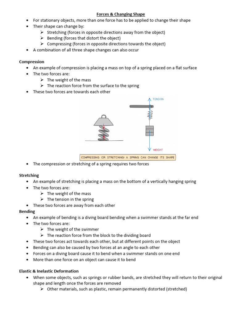 Grade 8 - Hookes Law - Notes | PDF