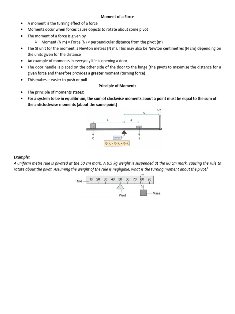 Grade 8 Turning Effects Force - Notes | PDF