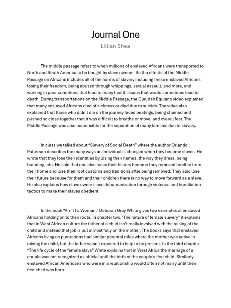 Journal 1 - AAS - Lillian Shea | PDF