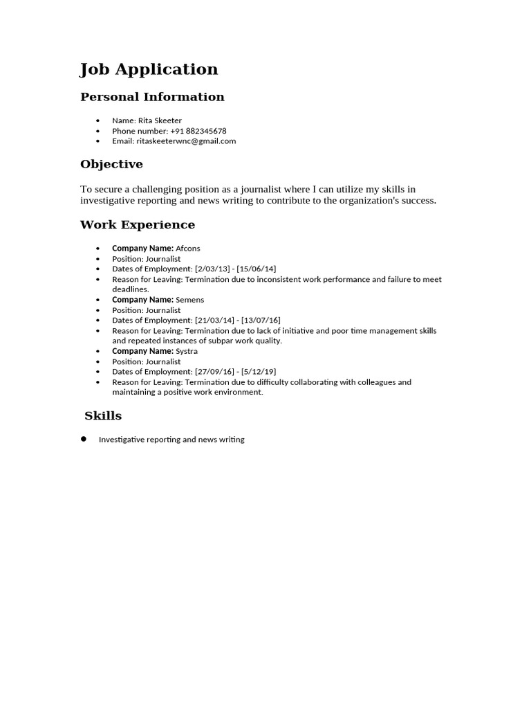 Job Application | PDF