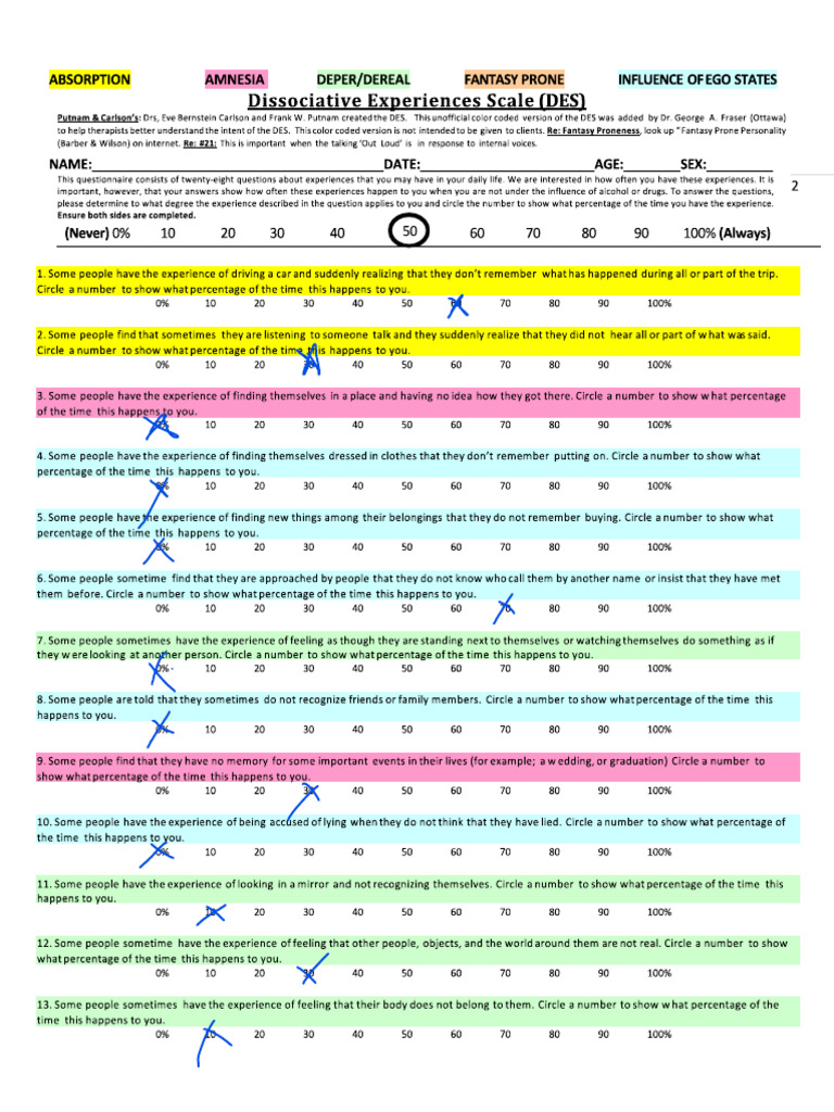 EMDR DIS Scale and Coping Strategies | PDF