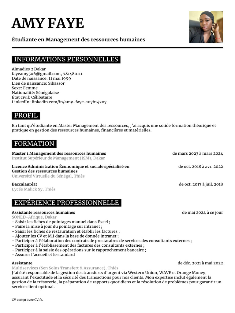 CV de Amy Faye (1) | PDF