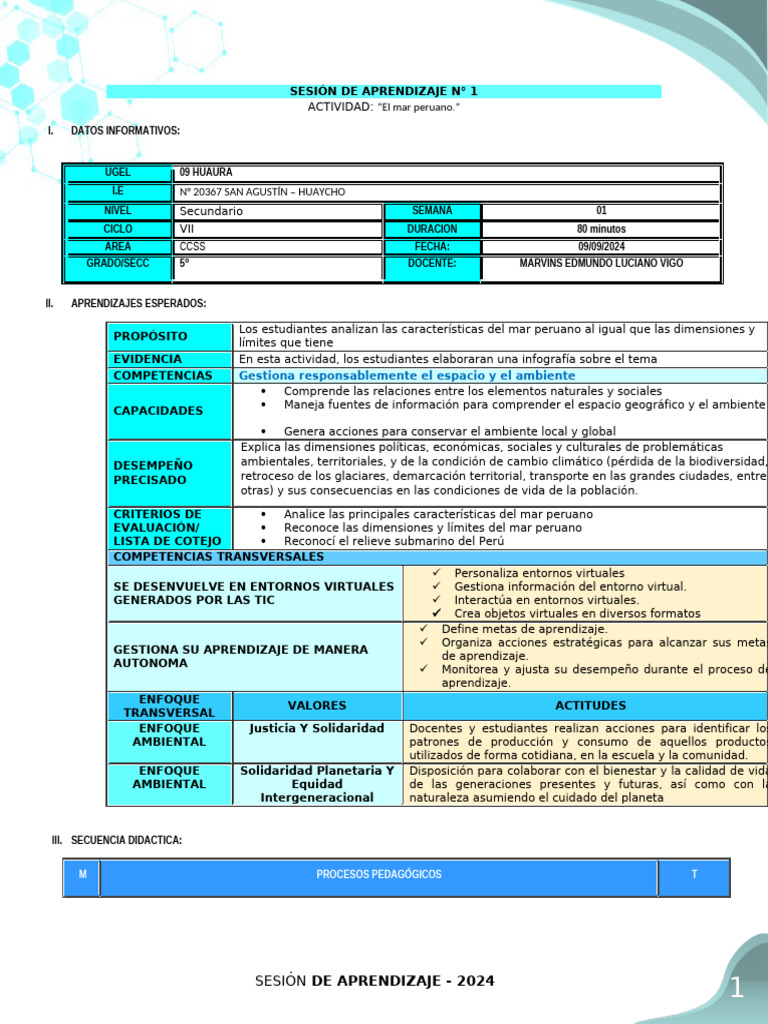 Sesion CCSS 5° Sec-Semana 01 | PDF | Career & Growth