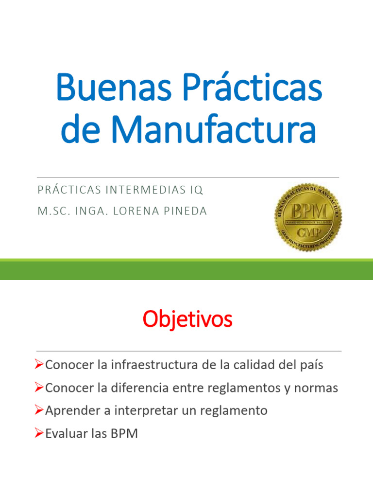 Buenas Prácticas de Manufactura | PDF