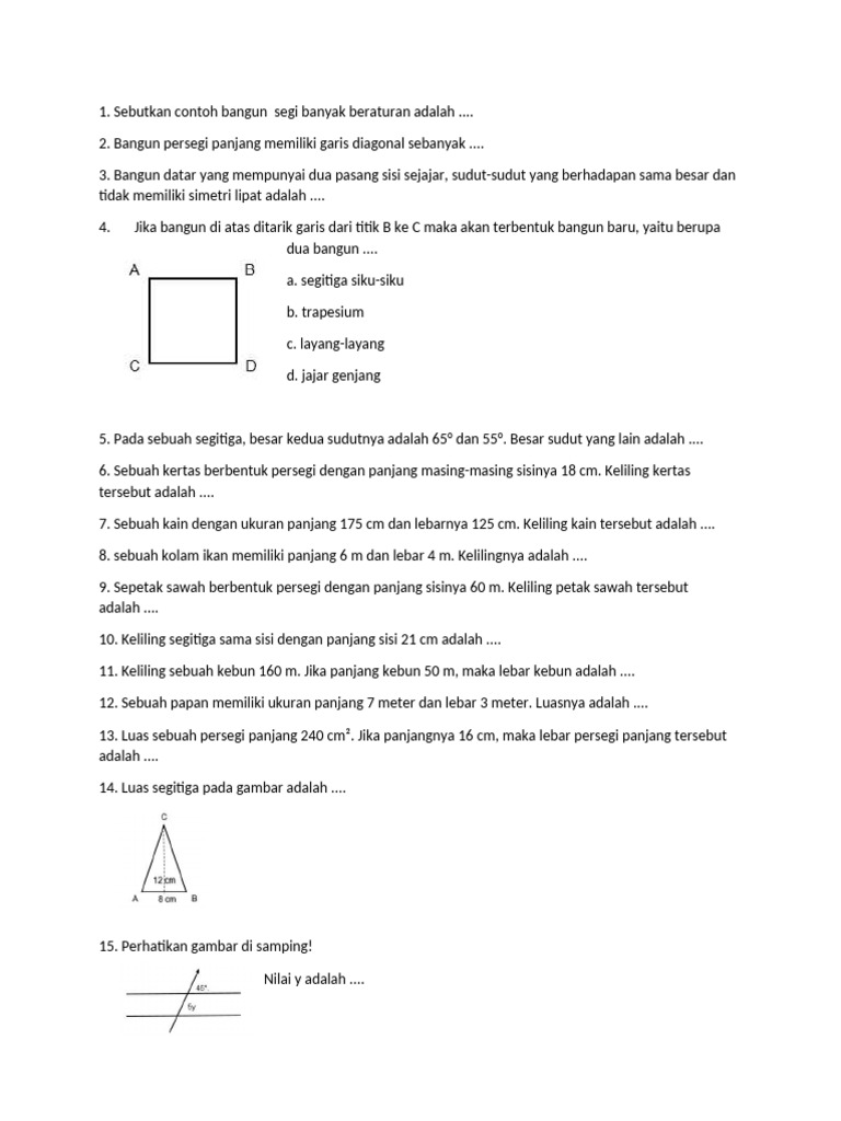 Soal Lat MTK 4 | PDF