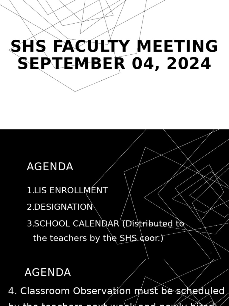Shs Faculty Meeting | PDF