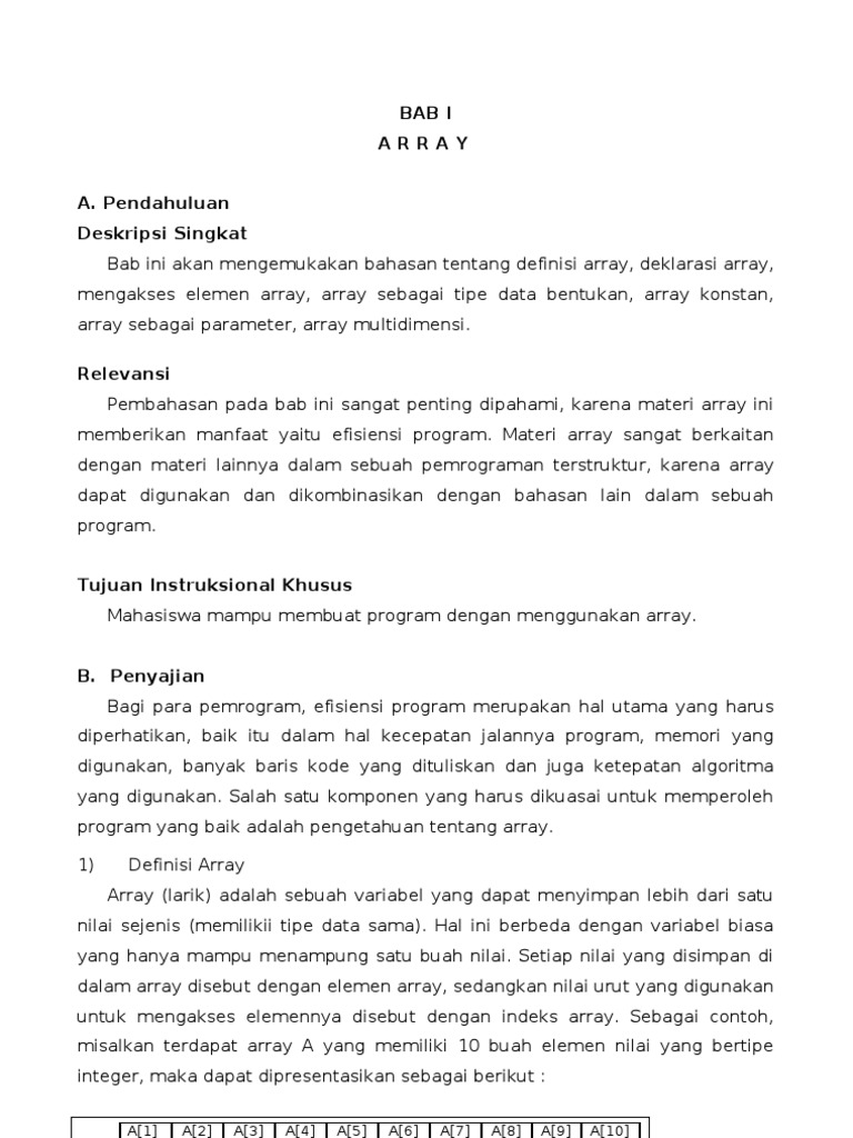 Array Lengkap | PDF | Metode & Bahan Ajar | Sains & Matematika