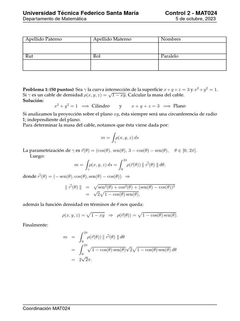 Pauta Control 2 | PDF