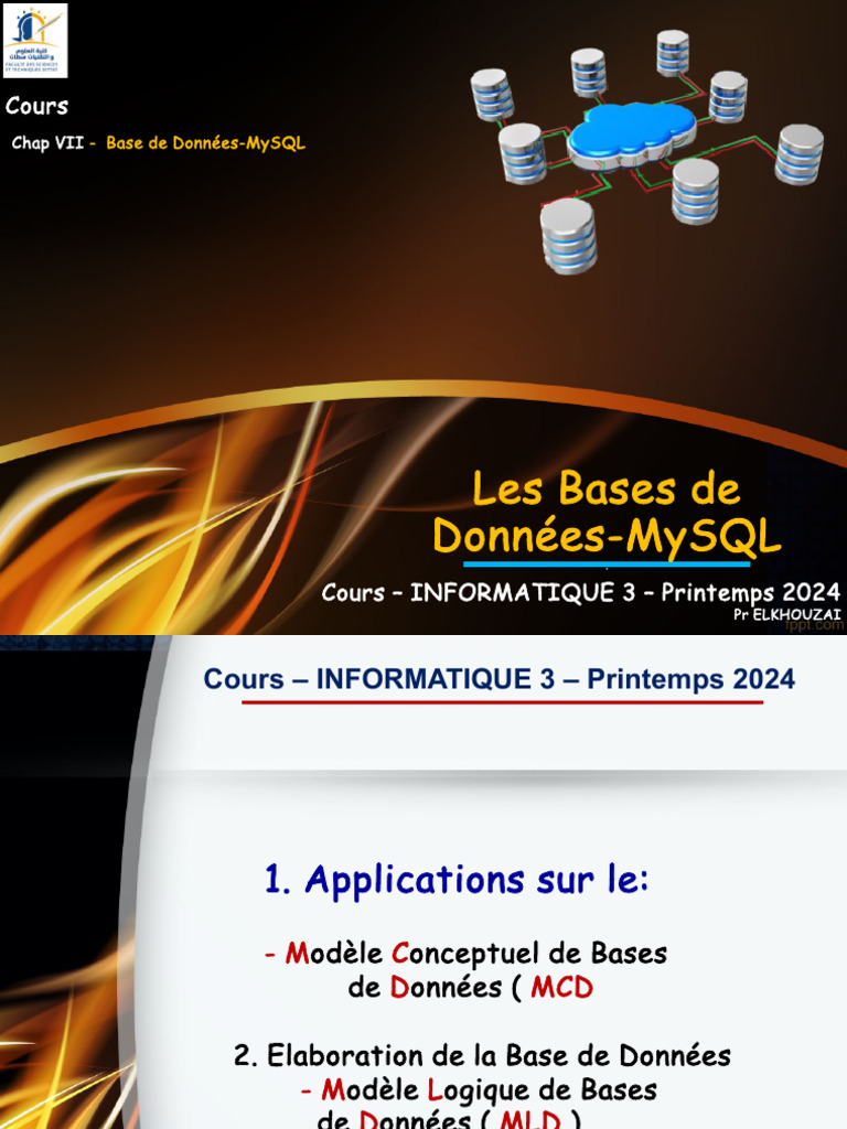 Cours - GEGM - 45 - Chap 7-2024 - BD - MySQL | PDF