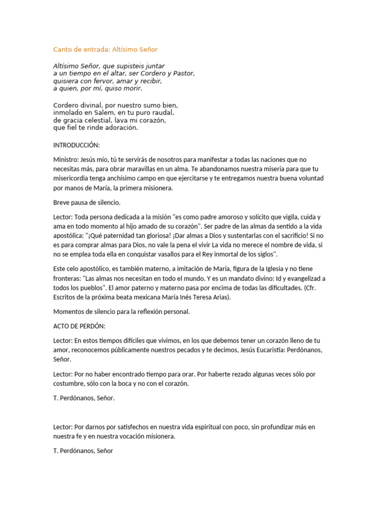 Hora Santa Misiones | PDF