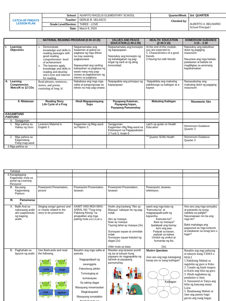 Grade 3 Catch Up March 8 New | PDF
