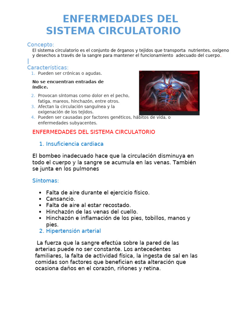 Enfermedades Del Sistema Circulatorio | PDF