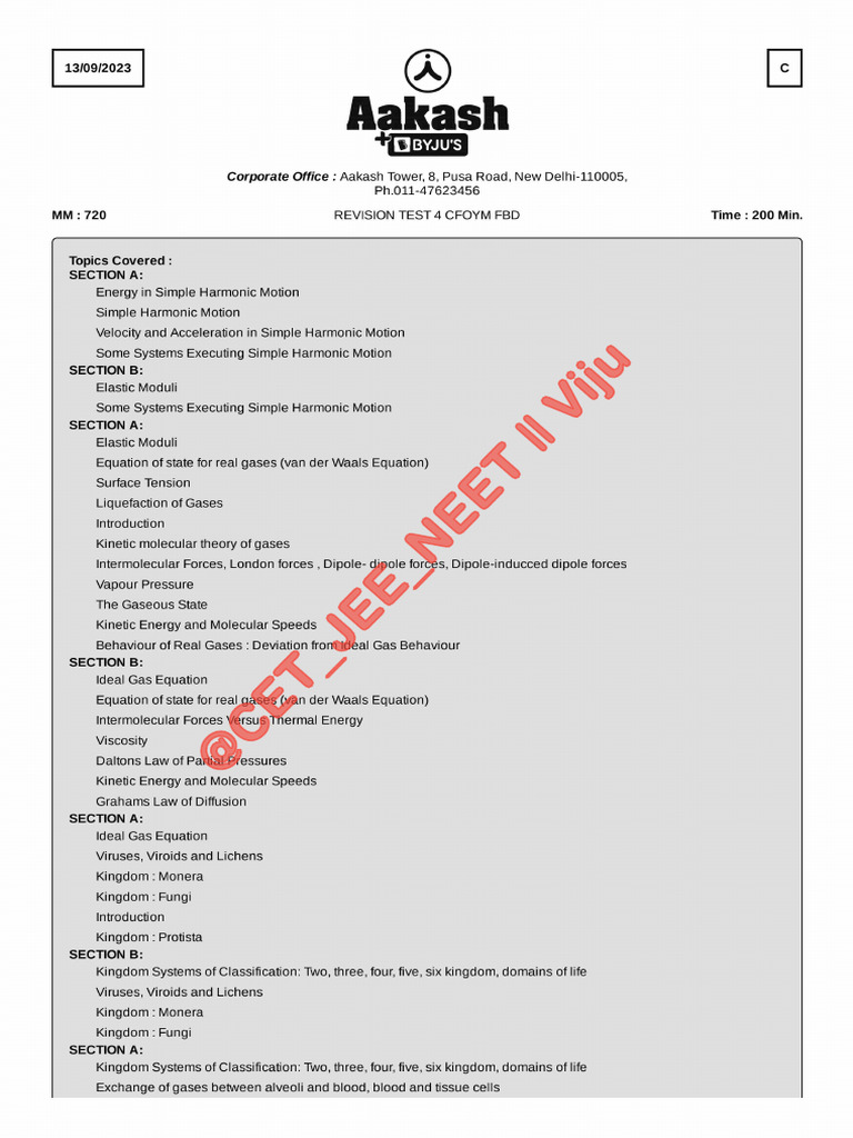 @CET - JEE - NEET - Viju | PDF
