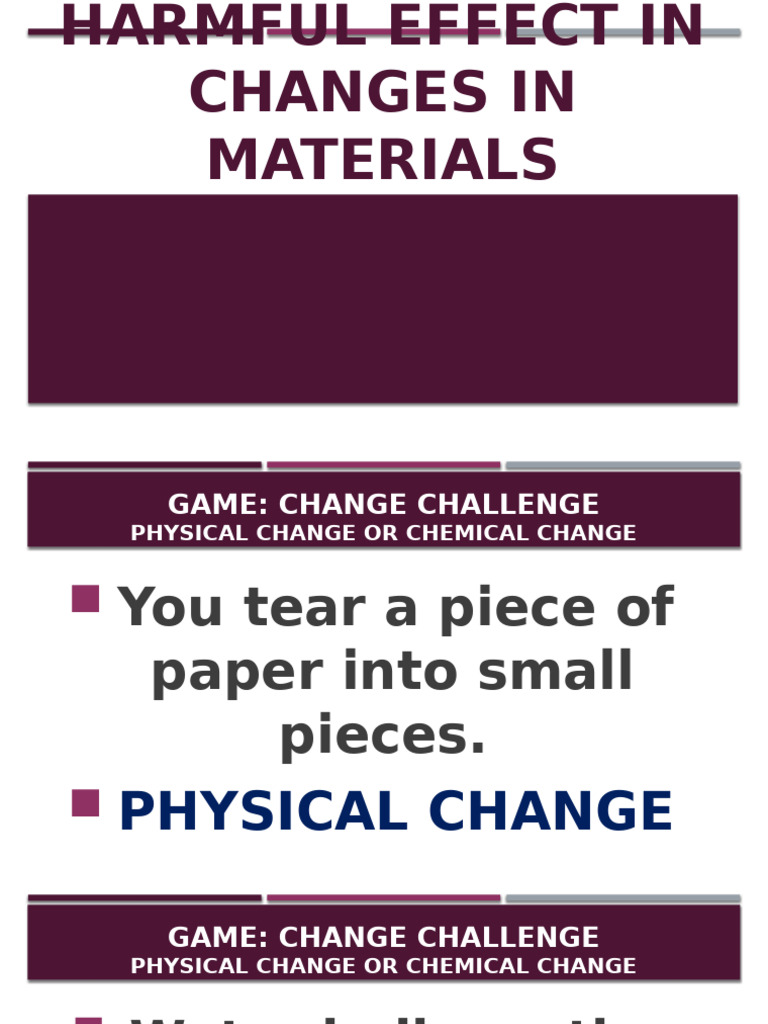 HARMFUL EFFECT IN CHANGES IN Materials | PDF
