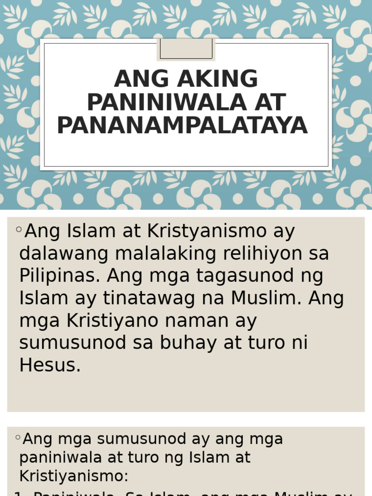 Ang Aking Paniniwala at Pananampalataya | PDF