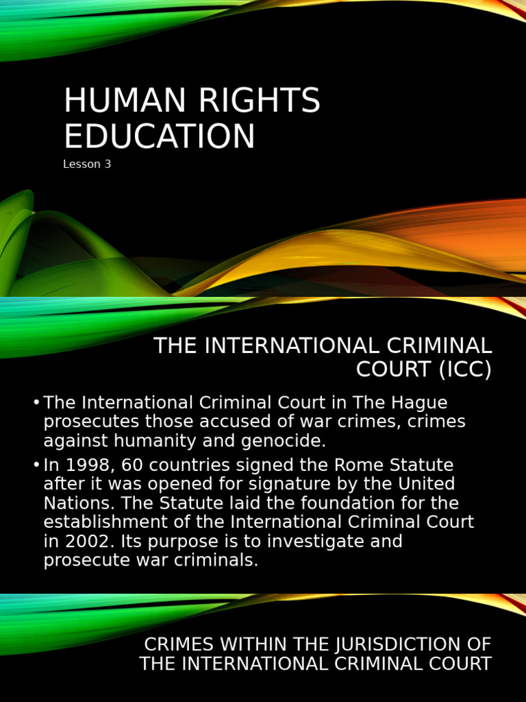 Final Lesson 3 Human Rights | PDF | International Criminal Court | Crimes