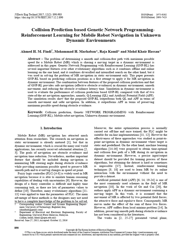 Collision Prediction Based Genetic Network Programming-Reinforcement Learning For Mobile Robot ...