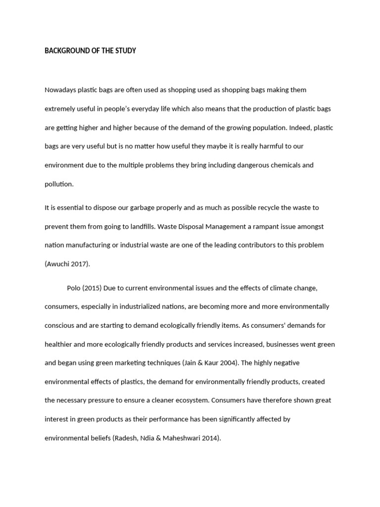 BACKGROUND OF THE STUDY Iann | PDF