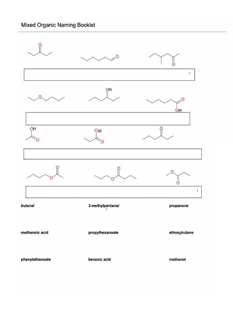 Full Mixed Organic Naming Booklet | PDF