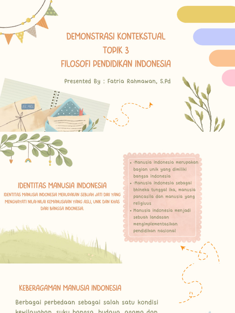 Demonstrasi Kontekstual Topik 3 Filosofi Pendidikan Indonesia | PDF