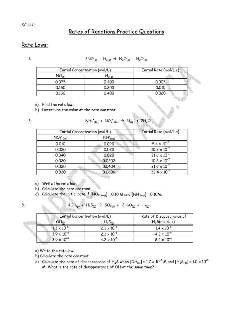 6.5 Reaction Mechanism Steps Practice | PDF