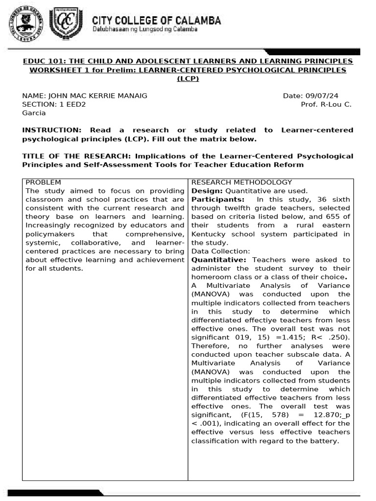 Educ101 Prelim WS1 | PDF