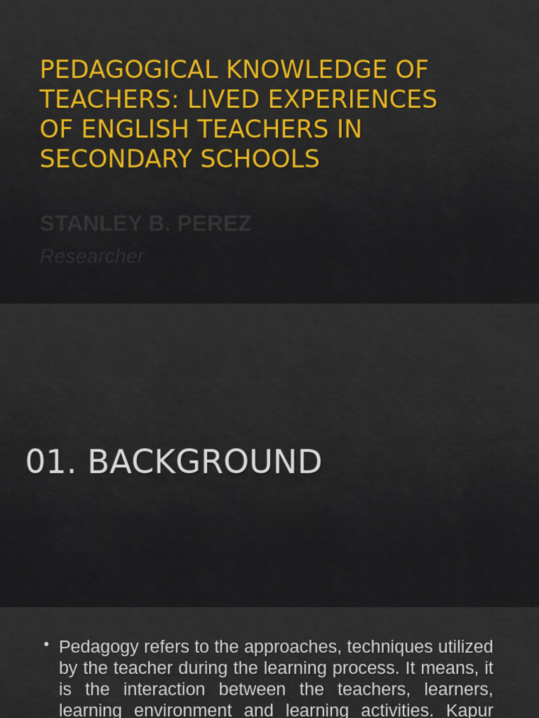 Pedagogical Knowledge of Teachers | PDF