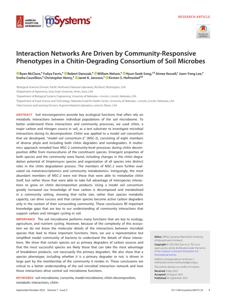 Mcclure Et Al 2022 Interaction Networks Are Driven by Community ...