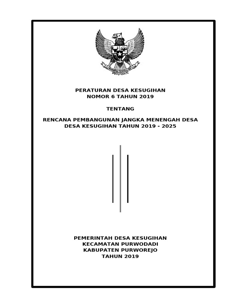 PERDES RPJM Desa 2019 - 2025 | PDF