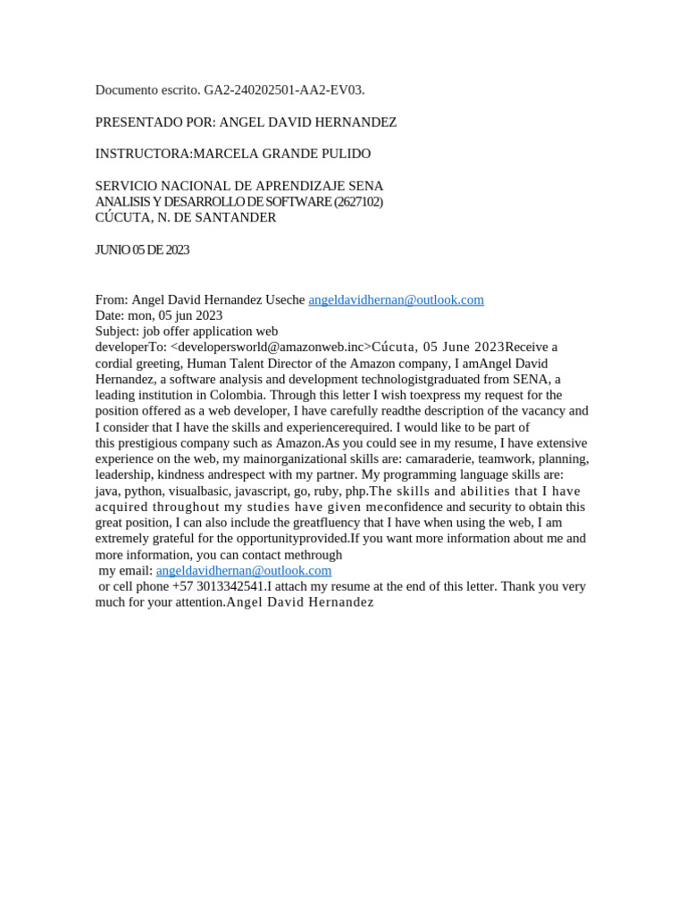 Documento escrito. GA2-240202501-AA2-EV03. ingles | PDF