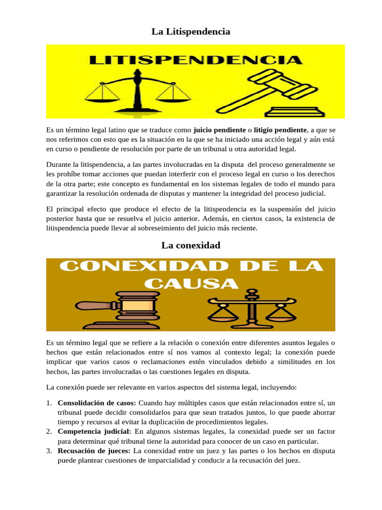 La Litispendencia y Conexidad | PDF