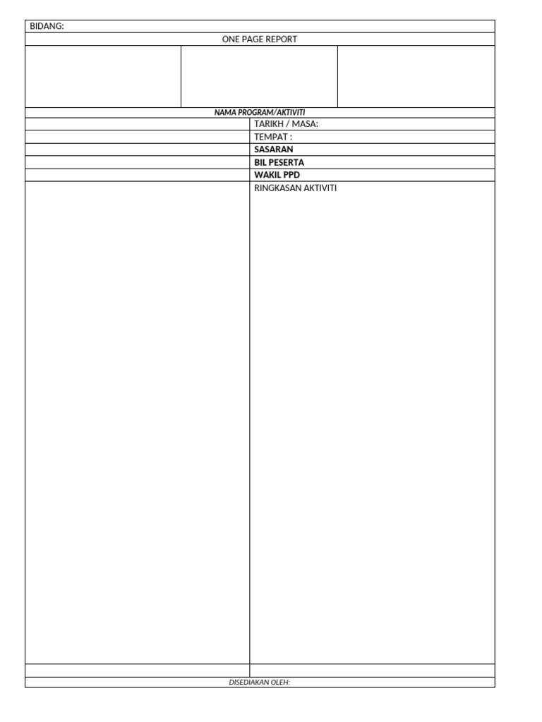 Format One Page Report | PDF